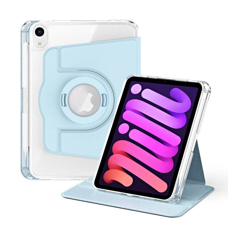 For iPad mini 6 / mini 2024 360 Rotation Detachable Clear Acrylic Leat