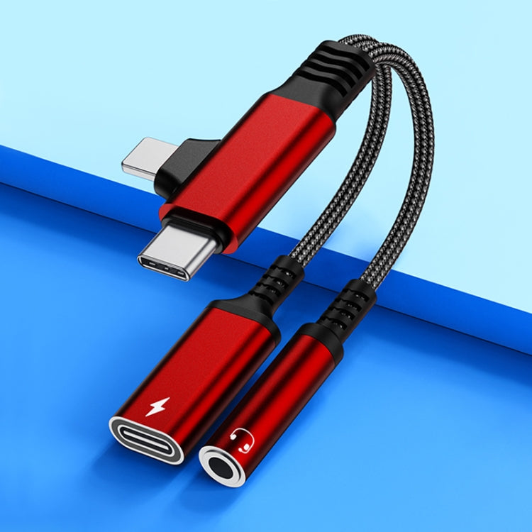 4 in 1 USB-C / Type-C, 8 Pin to 3.5mm, USB-C / Type-C Audio Adapter Ca