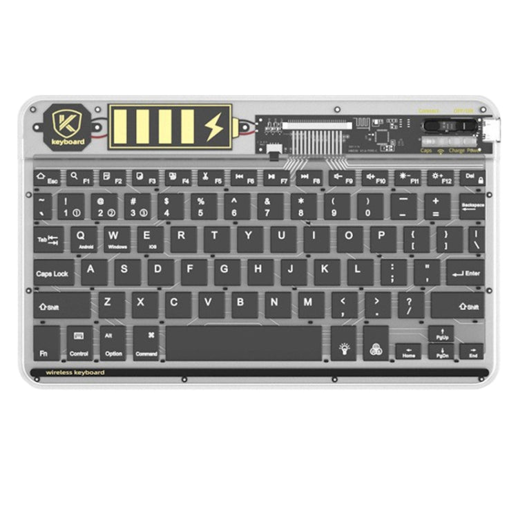 Transparent Lighting Bluetooth Keyboard 10 Inch Wireless Silent Keypad