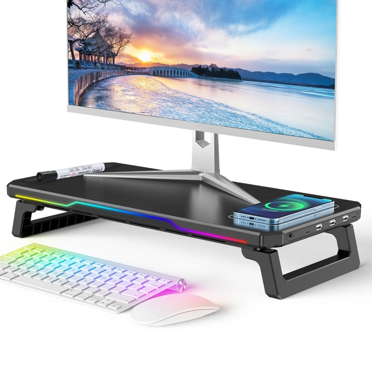 RGB Computer Monitor Stand Riser 3 USB 2.0 +1 Type-C Ports, Spec: Basi