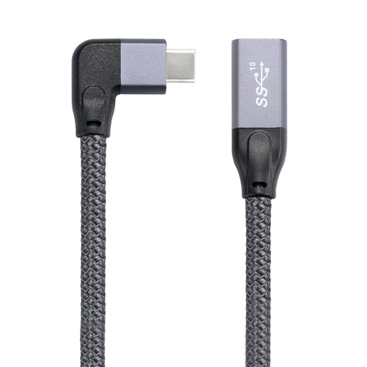 100W USB-C / Type-C Elbow Male to USB-C / Type-C Female Full-function