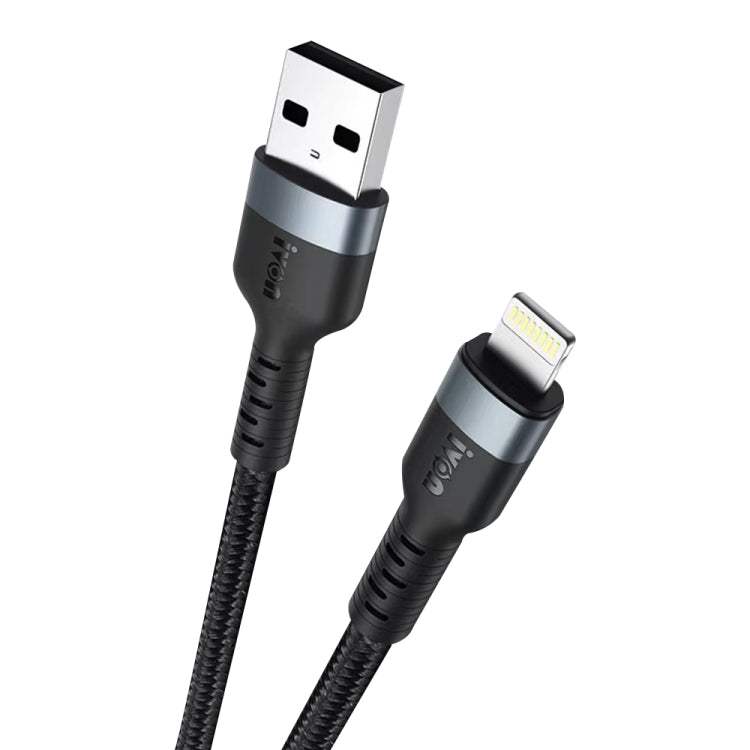 IVON CA88 12W 2.4A USB to 8 Pin Nylon Braid Fast Charge Data Cable, Ca