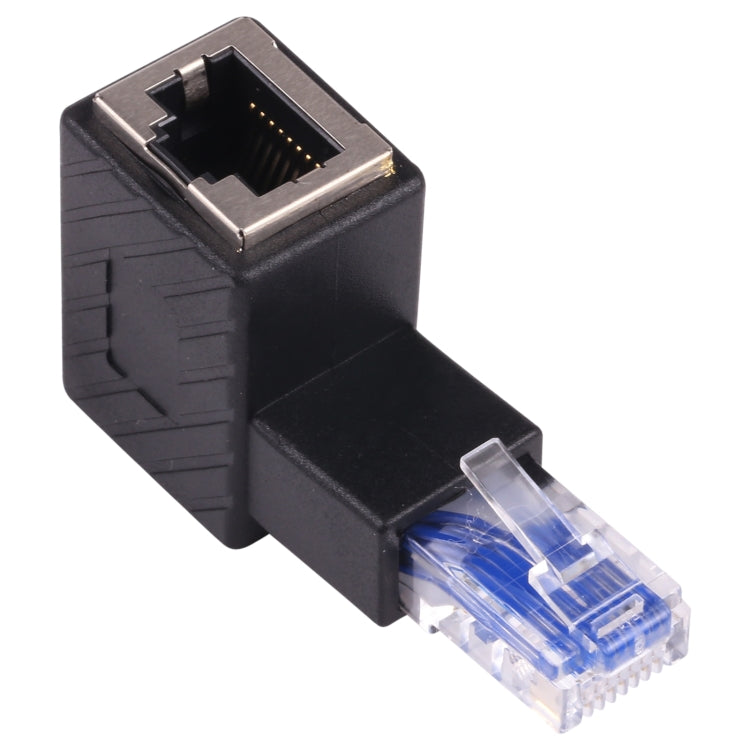 RJ45 Male to Female Converter 90 Degrees Extension Adapter for Cat5 Ca
