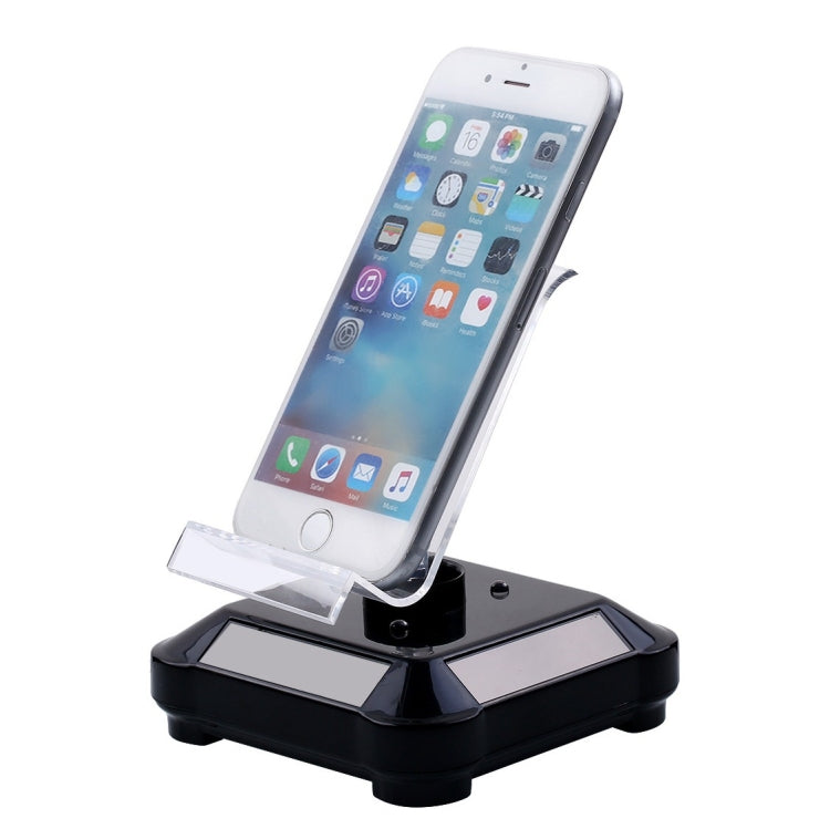Solar Turntable Mobile Phone Stand Display Stand With Coloful Light(Bl