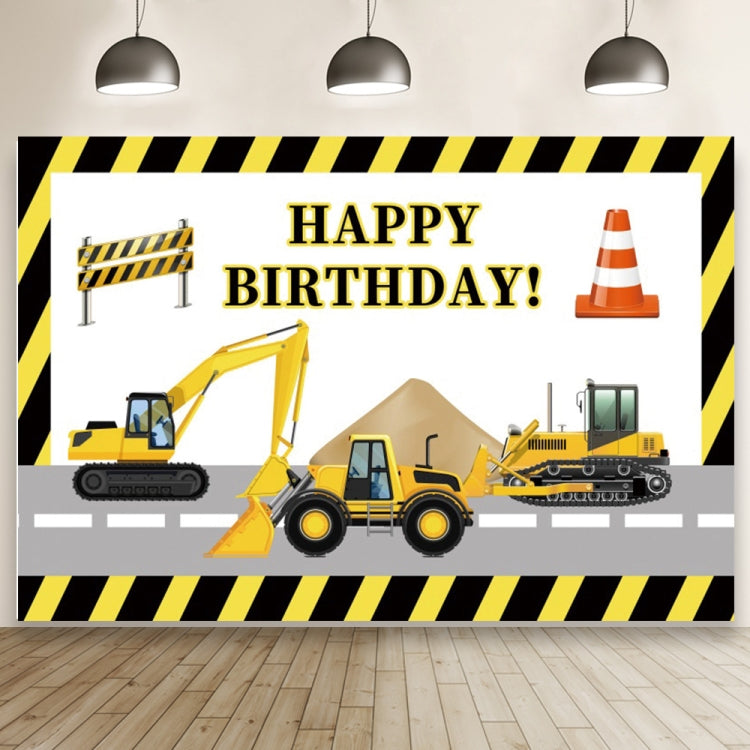1.5m x 1m Construction Vehicle Series Happy Birthday Photography Backg
