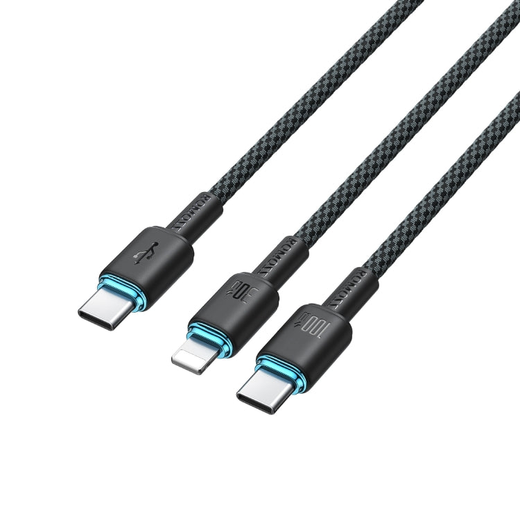 ROMOSS PD100W USB-C / Type-C To 8 Pin & Type-C Fast Charging Cable Tra